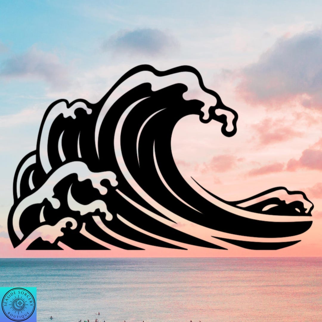 Wave Decal, Beach Decal, Ocean, Sea, Surfing, Beachy, Car Decal, Indoor ...