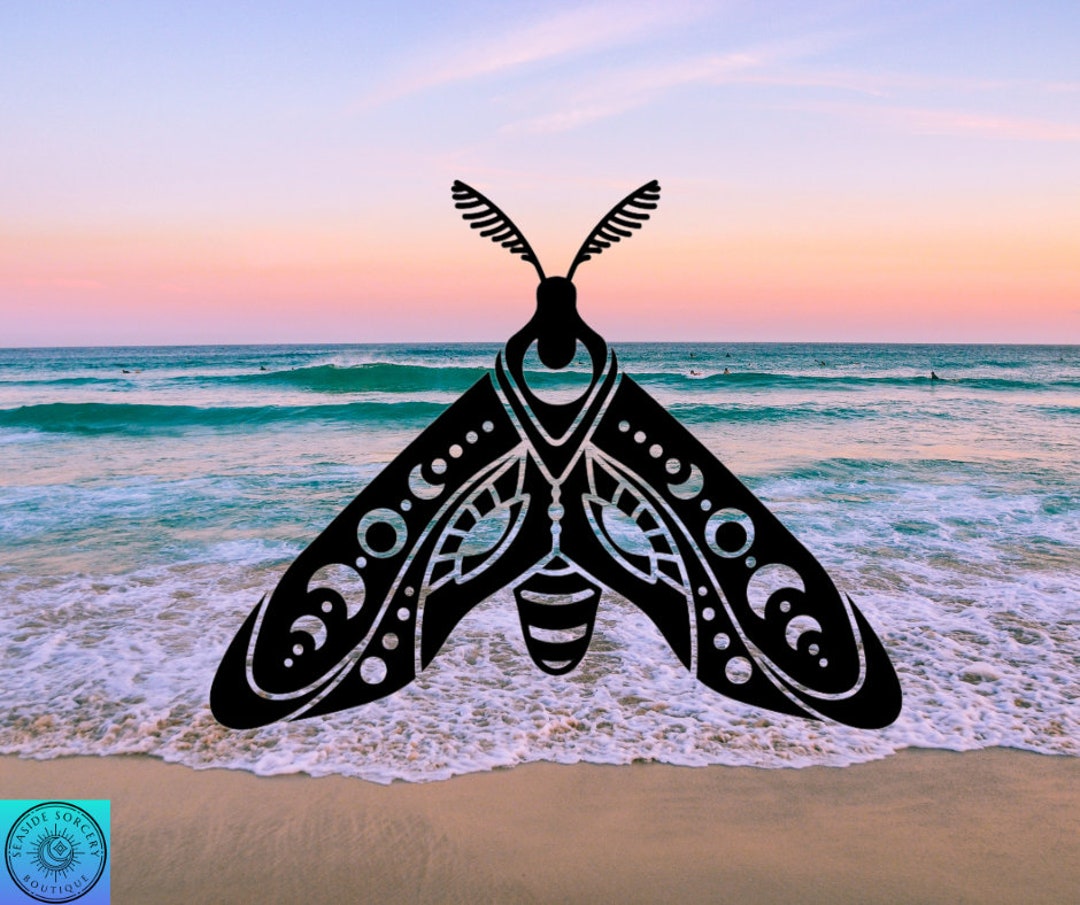 Mystical Moth Decal, Insect, Moth Sticker, Boho Witch, Car Decal, Wall ...