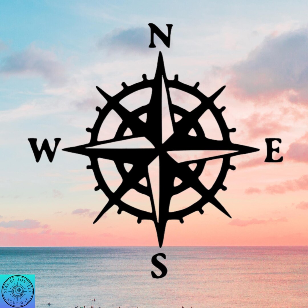 Compass Decal, Nautical Compass, Travel, Car Decal, Indoor/outdoor ...