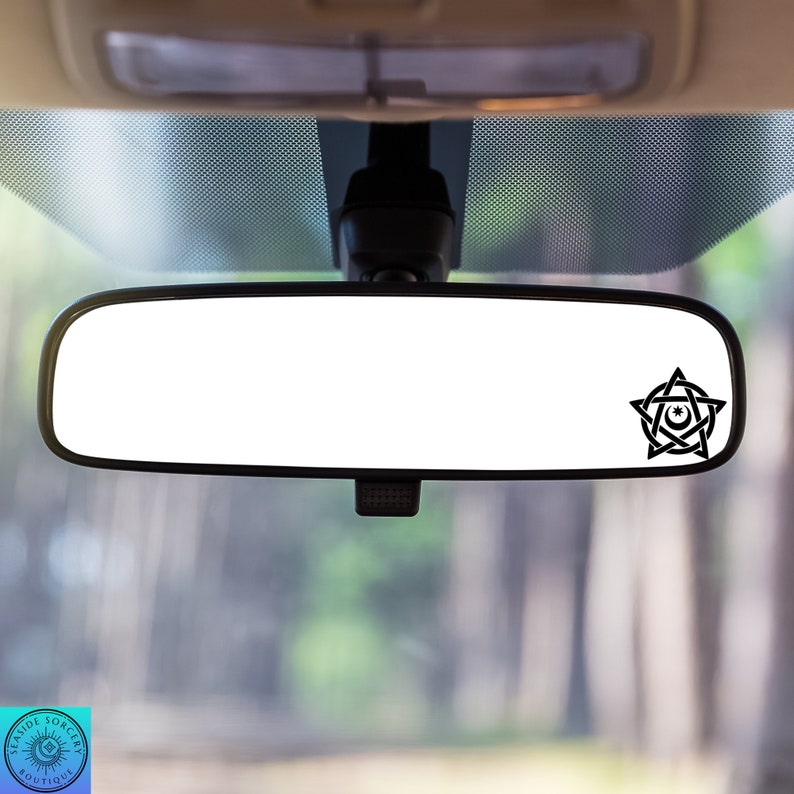 Pentagram Decal, Pentacle Decal, Witchcraft, Rearview Mirror Decal ...