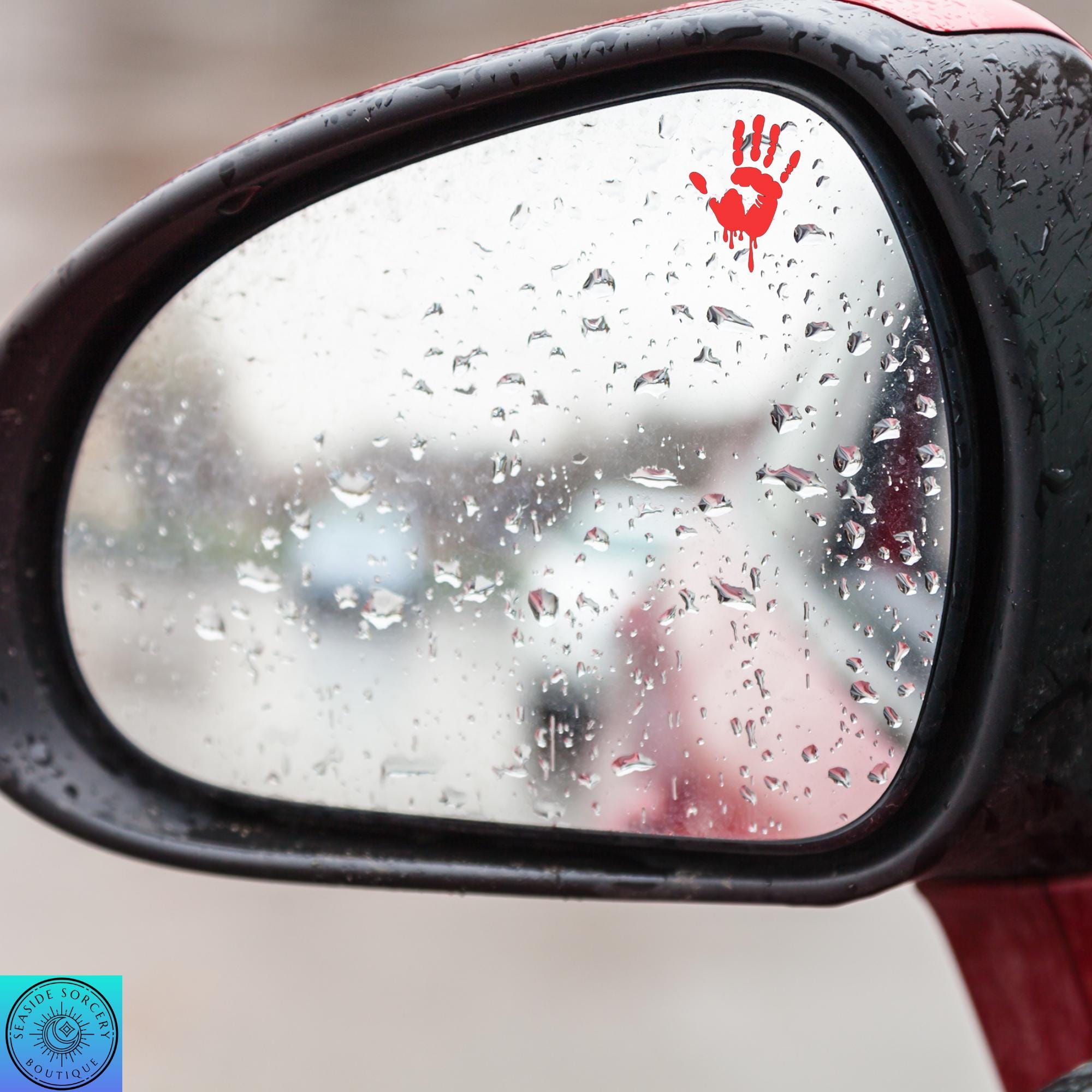 Dripping Handprint Decal, Bloody Handprint, Rearview Mirror Decal, Car ...