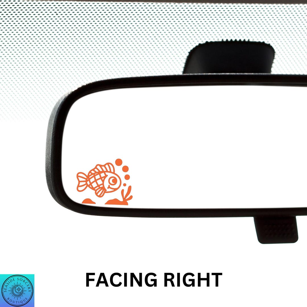 Goldfish Decal, Mini Goldfish, Pet Goldfish, Rearview Mirror Decal, Car ...
