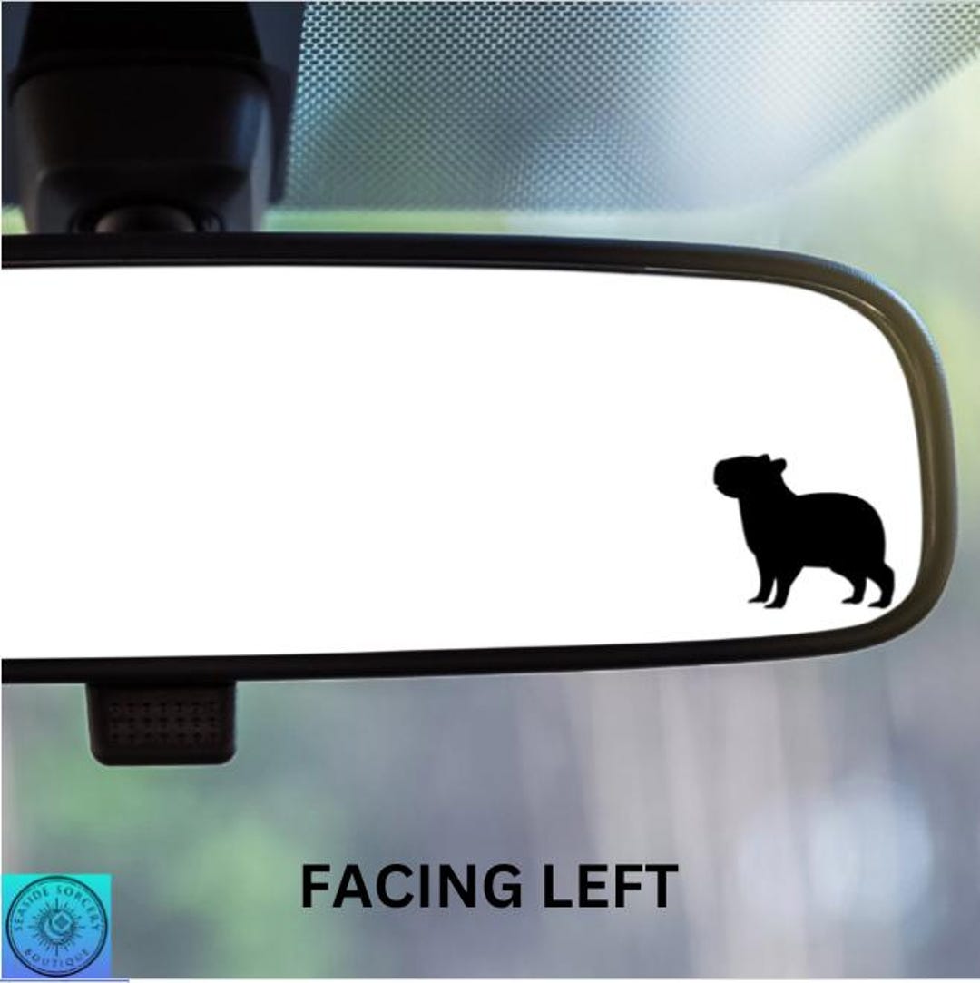 Capybara Decal, Mini Capybara, Capybara Fan, Rearview Mirror Decal ...