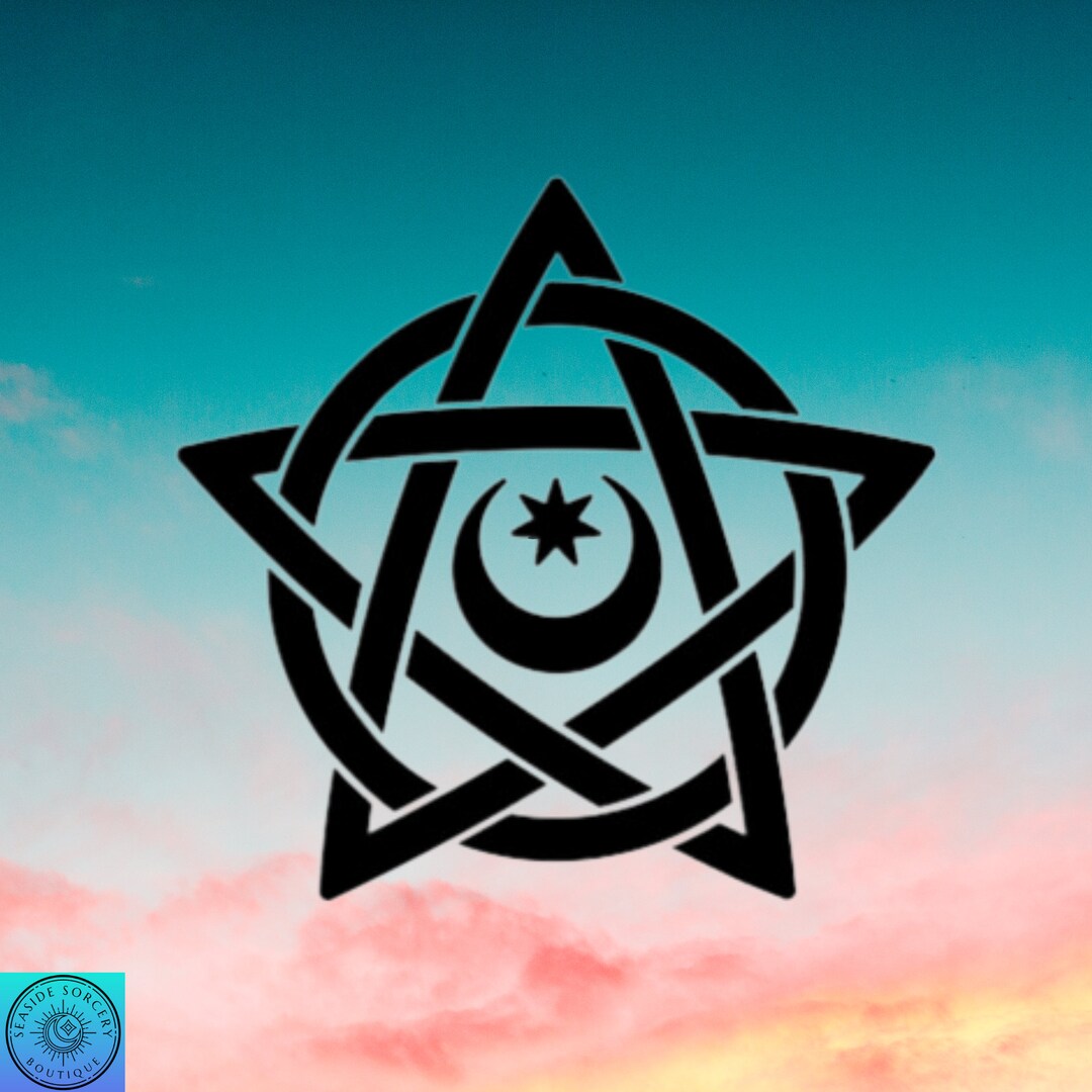 Pentagram Decal, Woven Pentacle, Woven Pentagram, Car Decal, Indoor ...