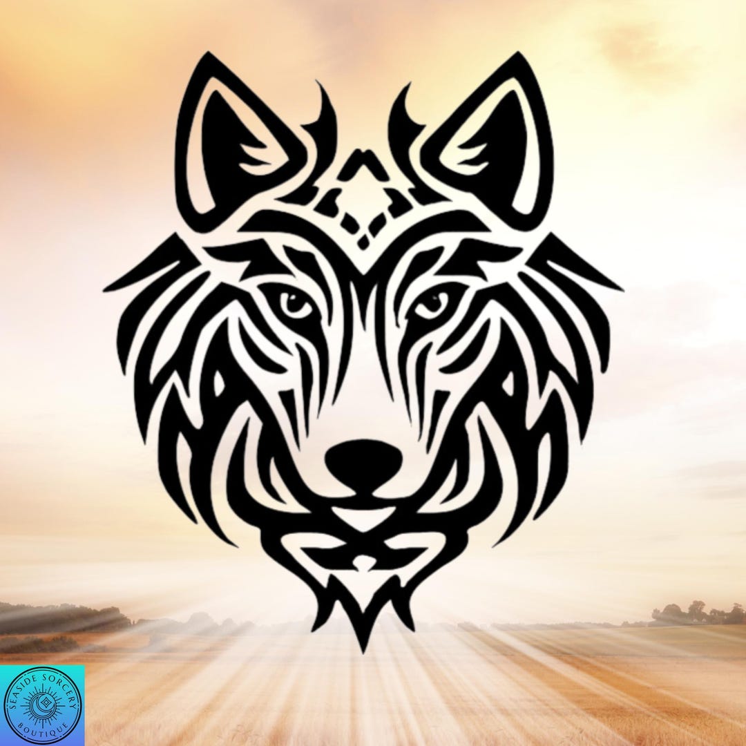 Wolf Decal, Wolf Face, Wildlife, Nature, Celtic Wolf, Car Decal, Indoor ...