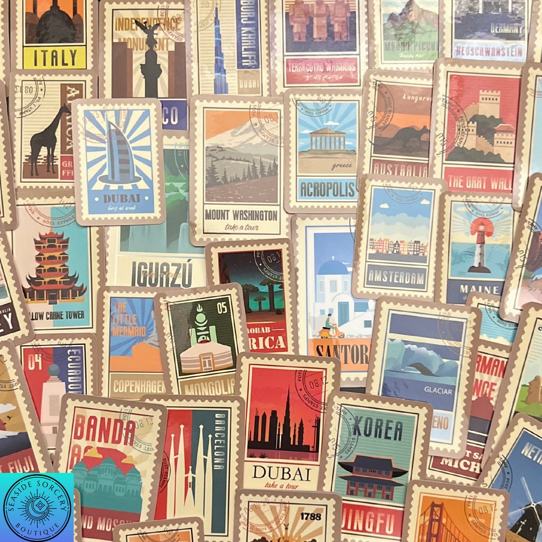 Travel Stickers, Travel Stamps, Luggage Stickers, Random Sticker Packs ...