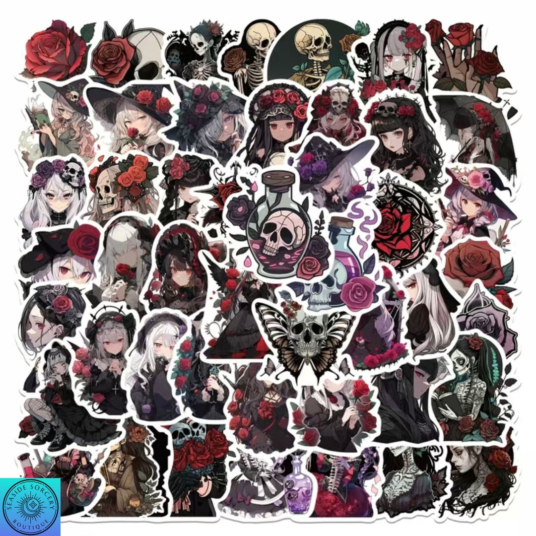 Gothic Rose Stickers Gothic Girl Stickers Random Sticker - Etsy