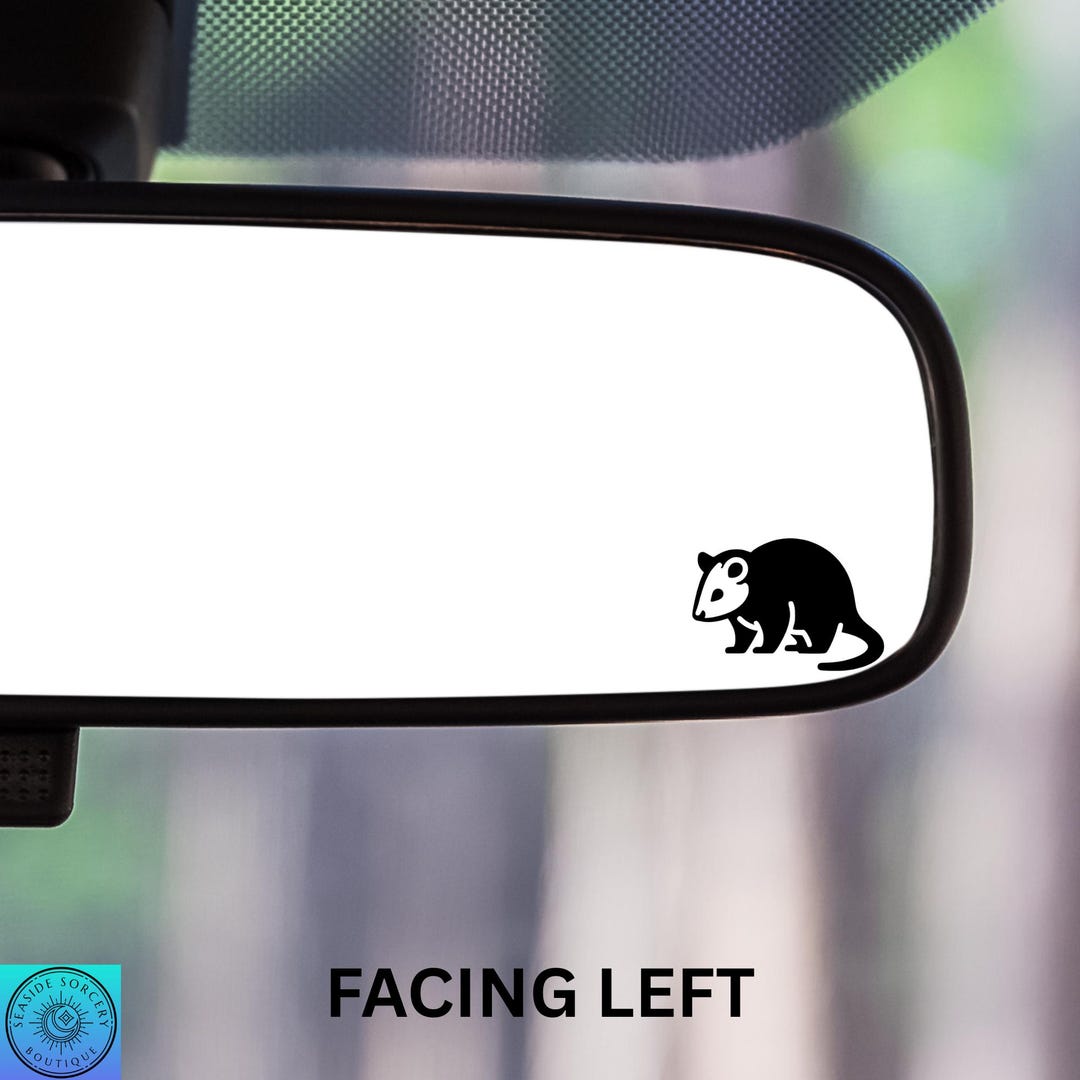 Opossum Decal, Mini Opossum, Opossum Lover, Rearview Mirror Decal, Car ...