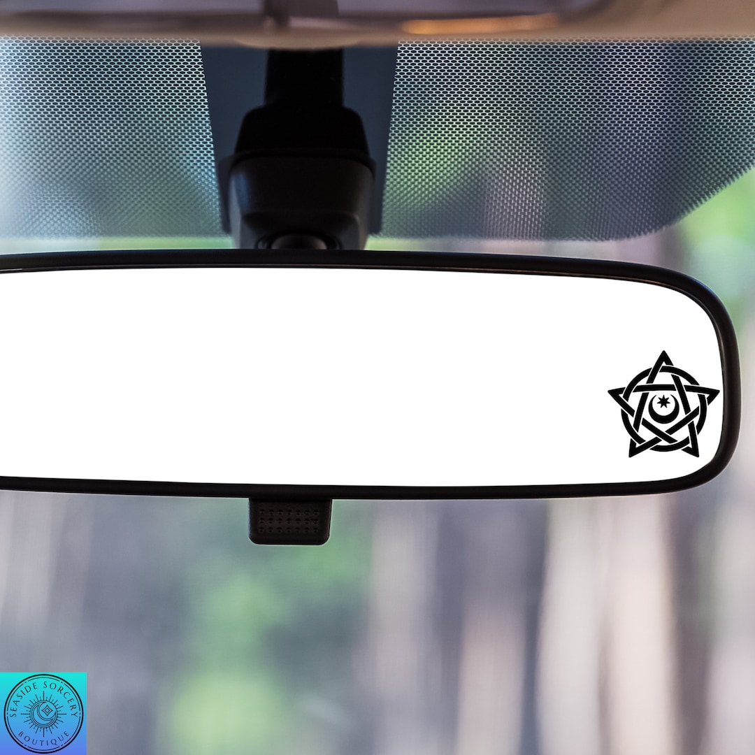 Pentagram Decal, Pentacle Decal, Witchcraft, Rearview Mirror Decal ...