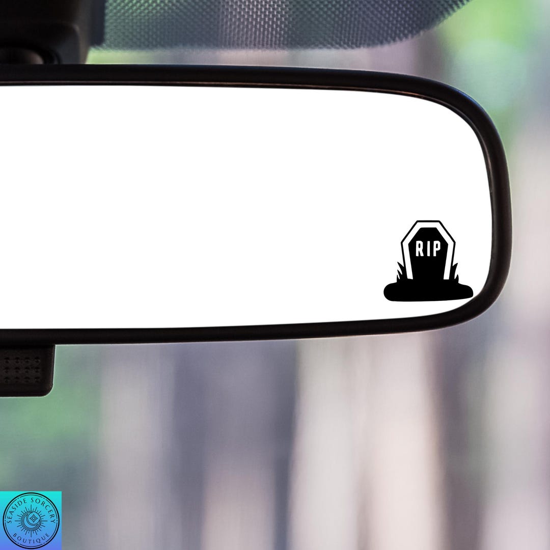 Tombstone Decal, Gravestone, RIP, Grave, Rearview Mirror Decal, Mini ...