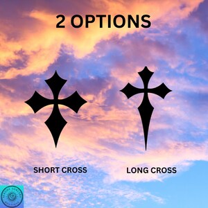 Cross Decal, Gothic Cross, Medieval, Rearview Mirror Decal, Car Decal ...