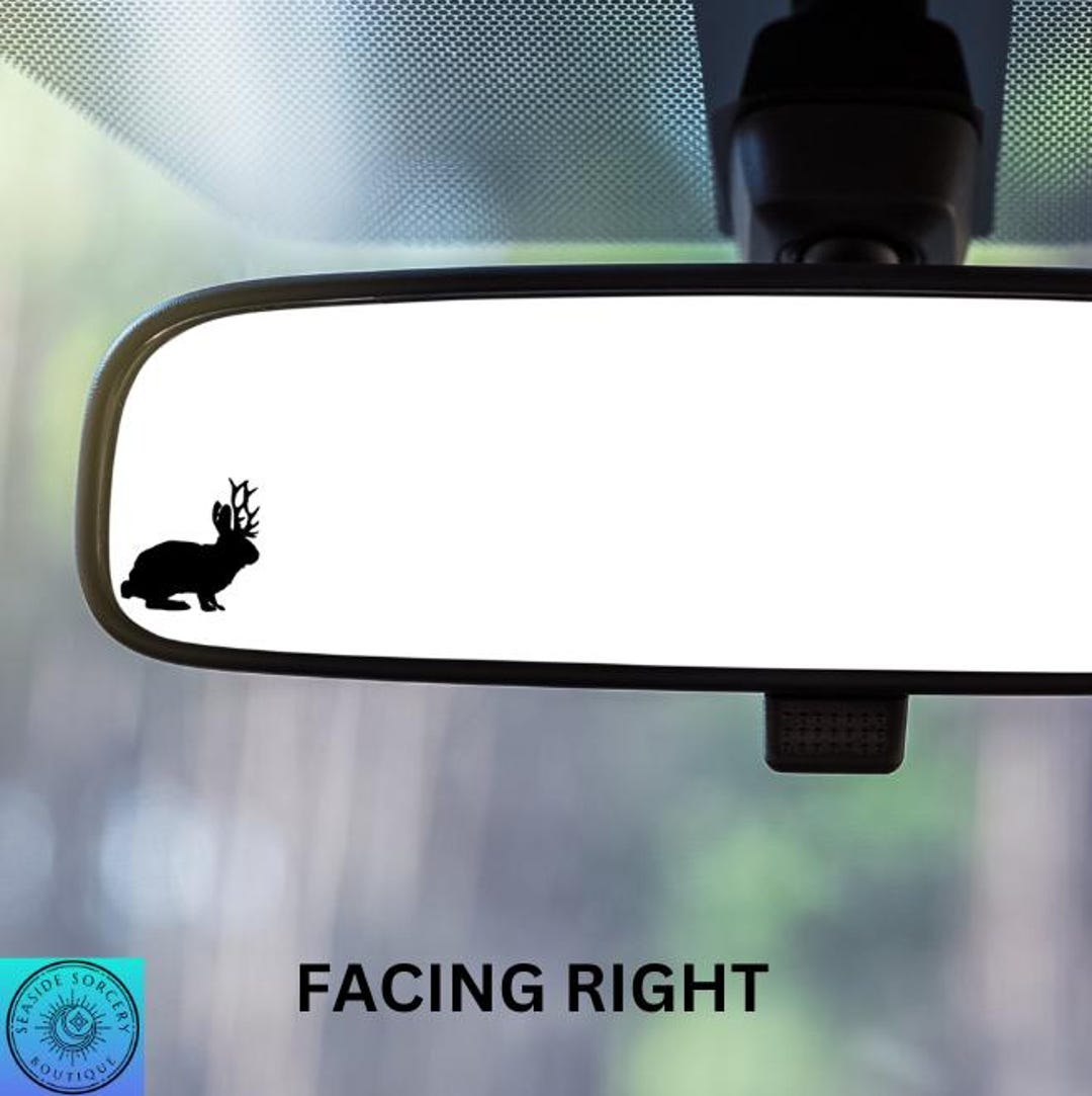 Jackalope Decal, Mini Jackalope, Rearview Mirror Decal, Car Decal ...