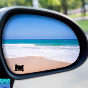 Cat Decal, Mini Cat, Peeking Cat, Rearview Mirror Decal, Car Decal ...