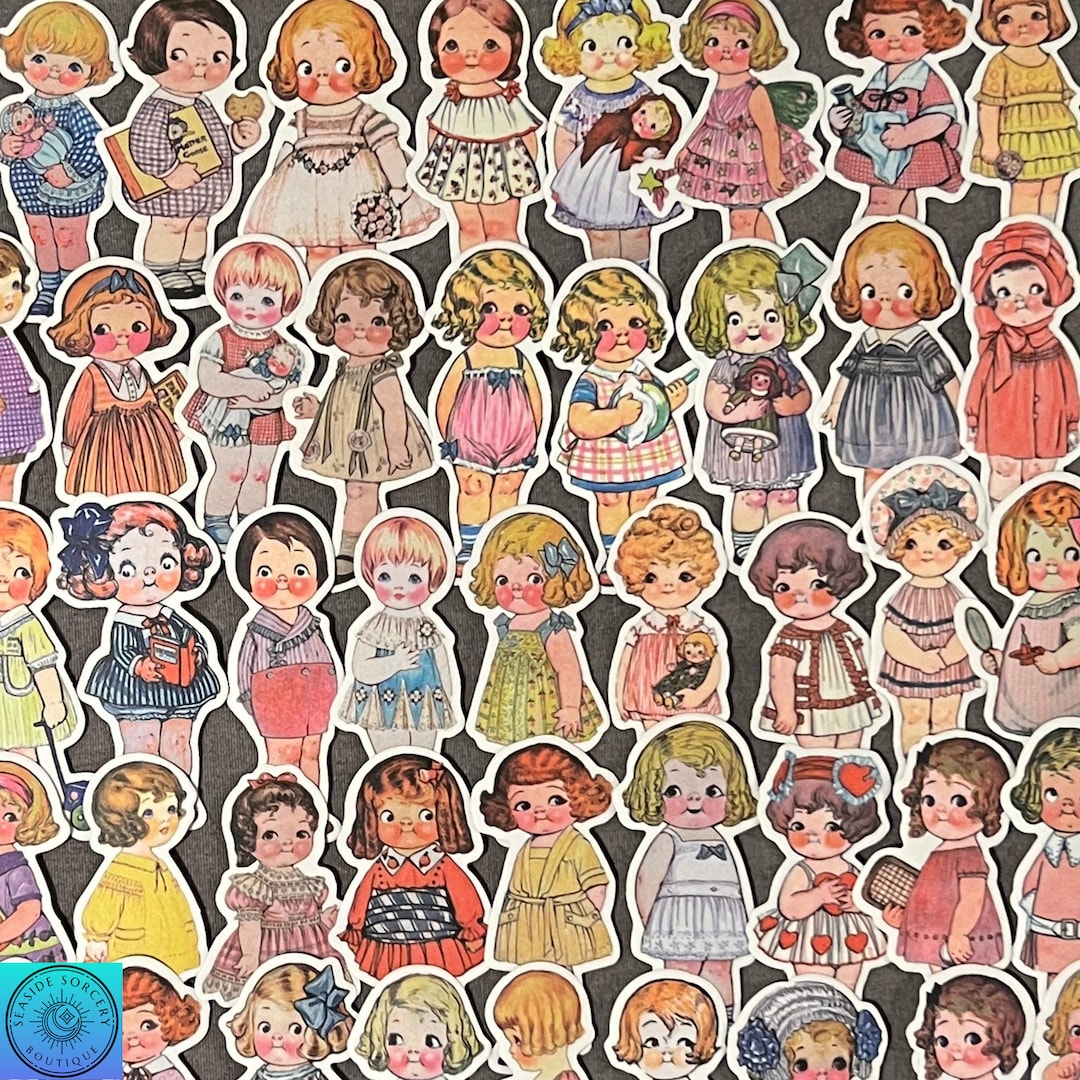 Vintage Doll Sticker, Retro Kids, Vintage Kid, Random Sticker Pack 10 ...