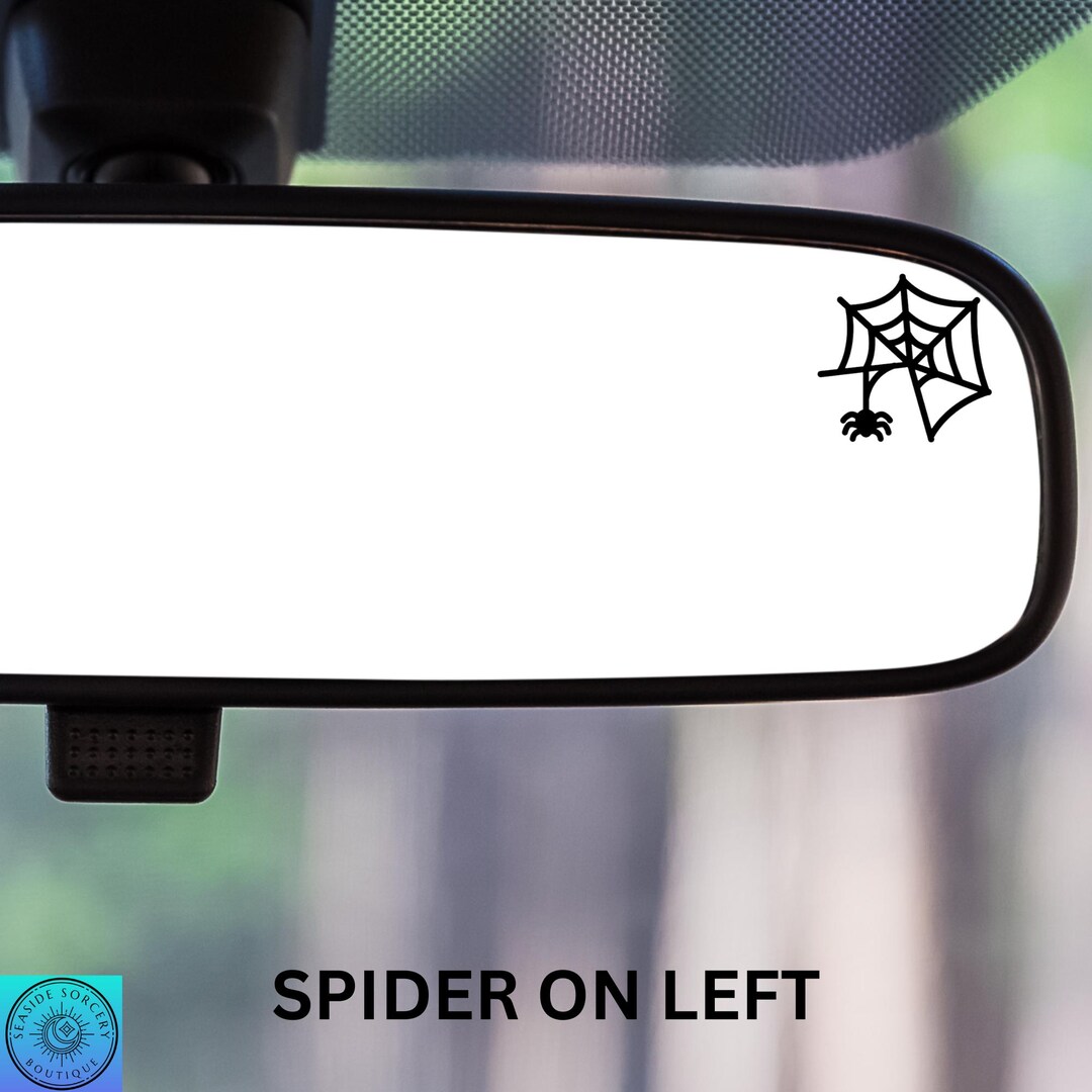 Spider Decal, Spiderweb Decal, Mini Spider, Rearview Mirror Decal, Car ...