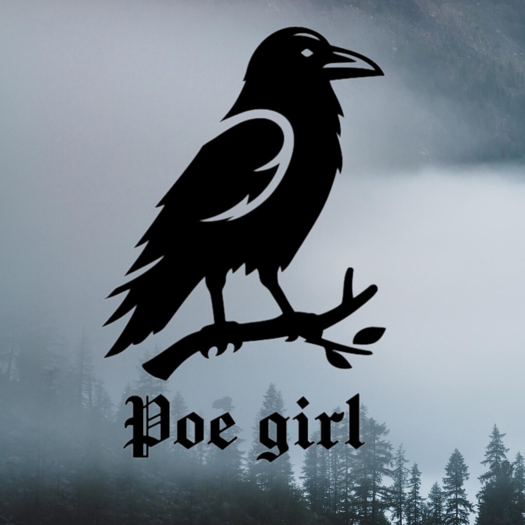 Poe Decal, Poe Girl Decal, Edgar Allen, Poe Lover, Poe Fan, Car Decal ...