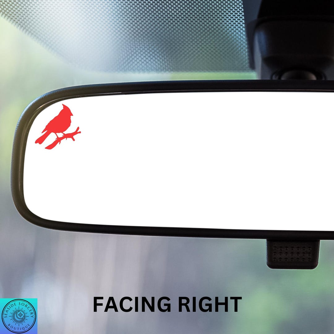 Cardinal Decal, Bird Decal, Little Bird, Rearview Mirror Decal, Car ...