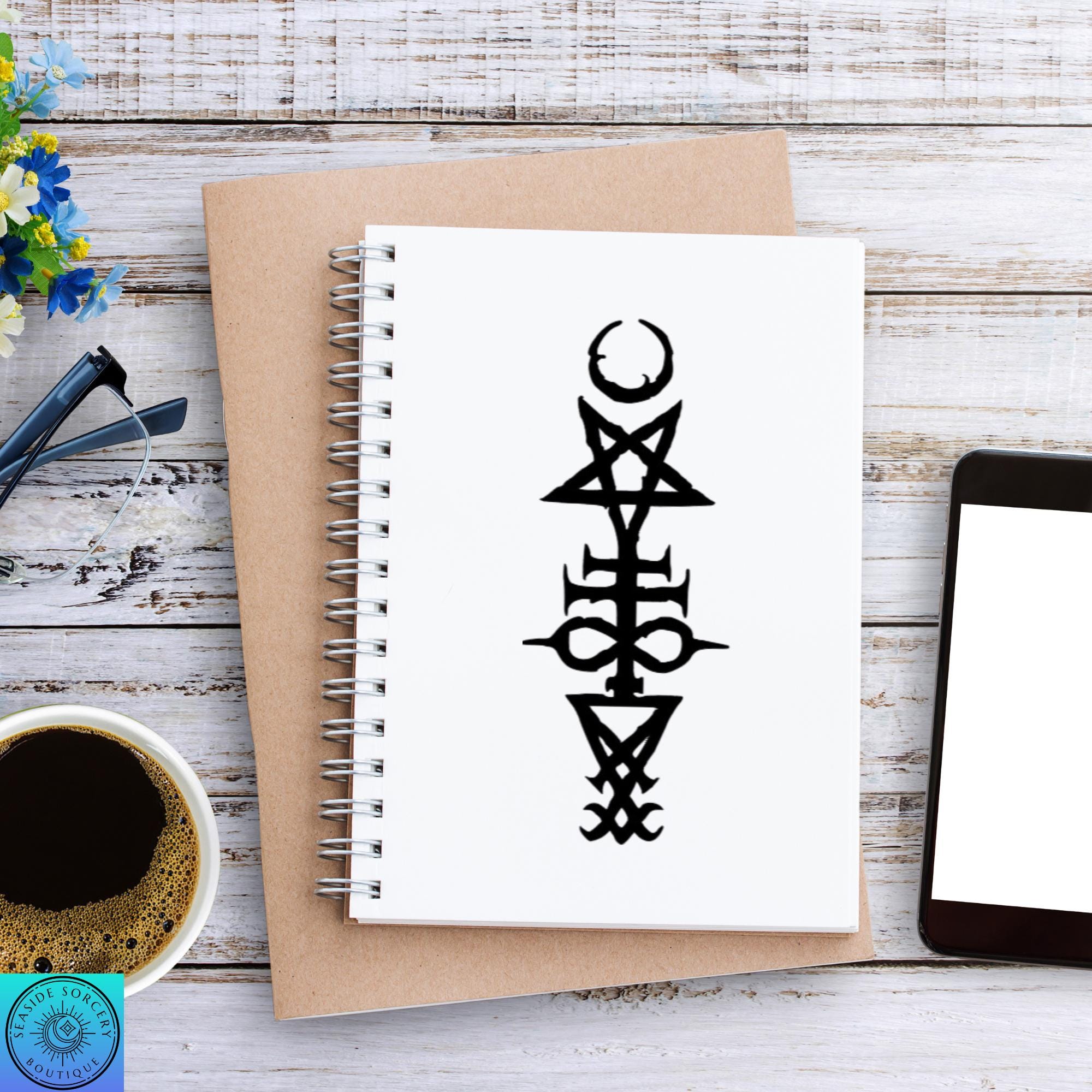 Lucifer Decal, Lucifer Leviathan Baphomet Symbols, Trinity, Car Decal ...