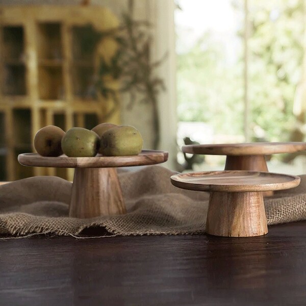 Wood Cake Stand - Etsy