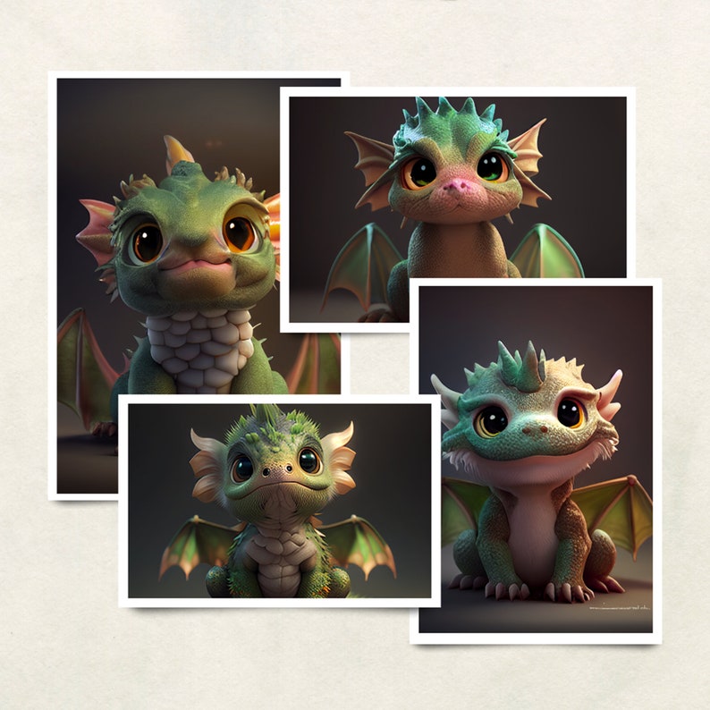 Magical Baby Dragon Printable Collection Featuring Cute and Colorful ...