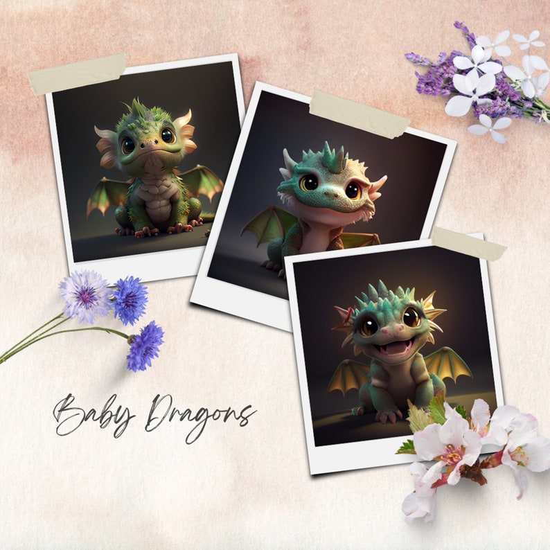 Magical Baby Dragon Printable Collection Featuring Cute and Colorful ...