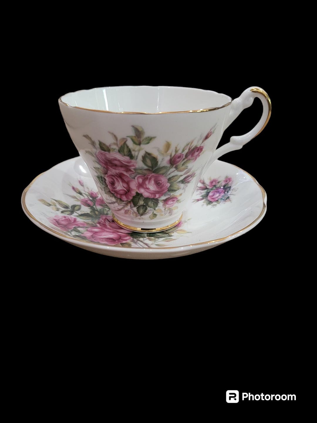 Mayflower Fine Bone China Tea Cup & Saucer Pink Roses Gold Trim England Vintage - Etsy