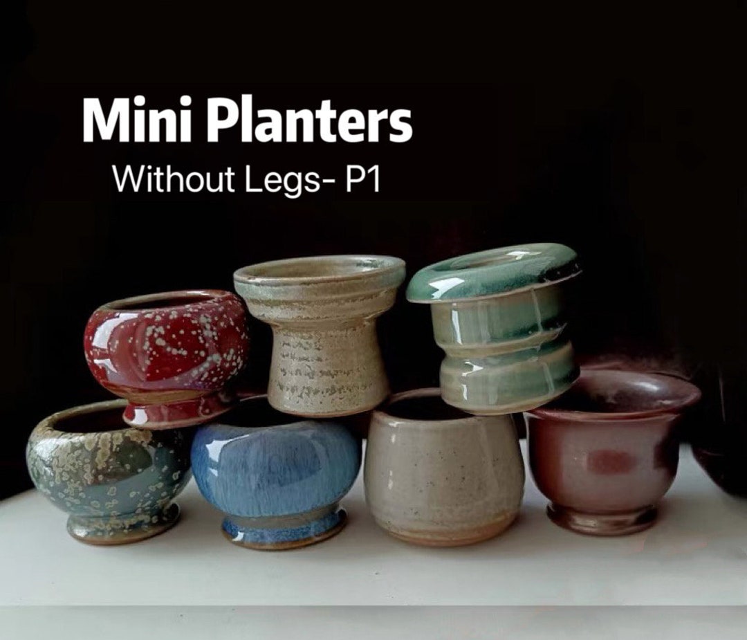 Mini Handmade Planter Without Legs, Unique Tiny Succulent Flower Pot ...