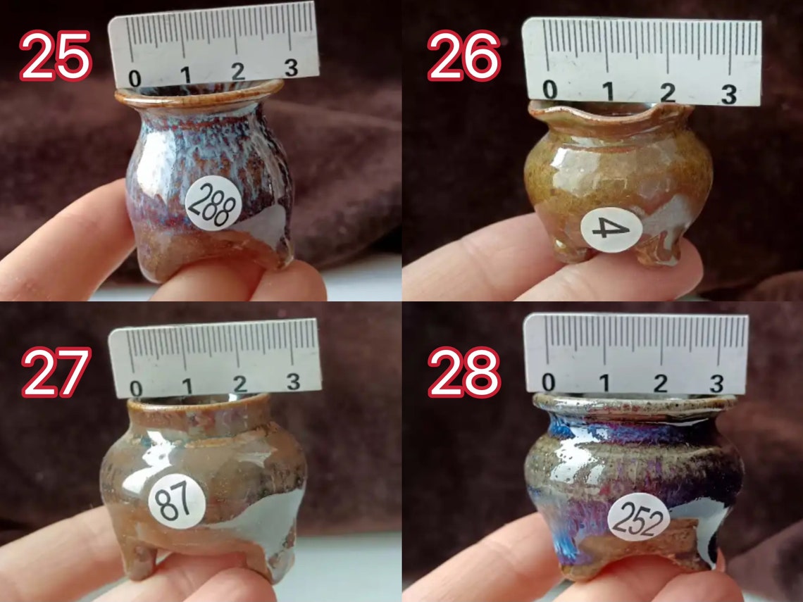 Miniature Handmade Planter, Unique Mini Succulent Flower Pot, Ceramic ...