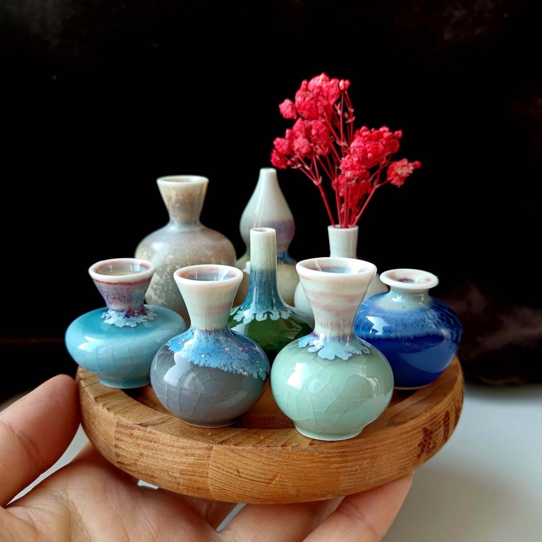 Desktop Art Tiny Vase Decor, 100% Handmade Vase, Miniature Flower Vase ...