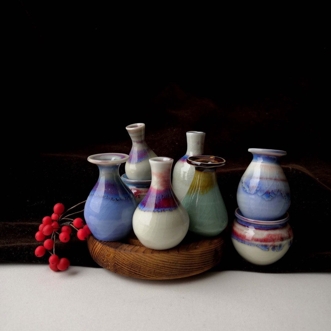 Desktop Art Tiny Vase Decor, 100% Handmade Vase, Miniature Flower Vase ...