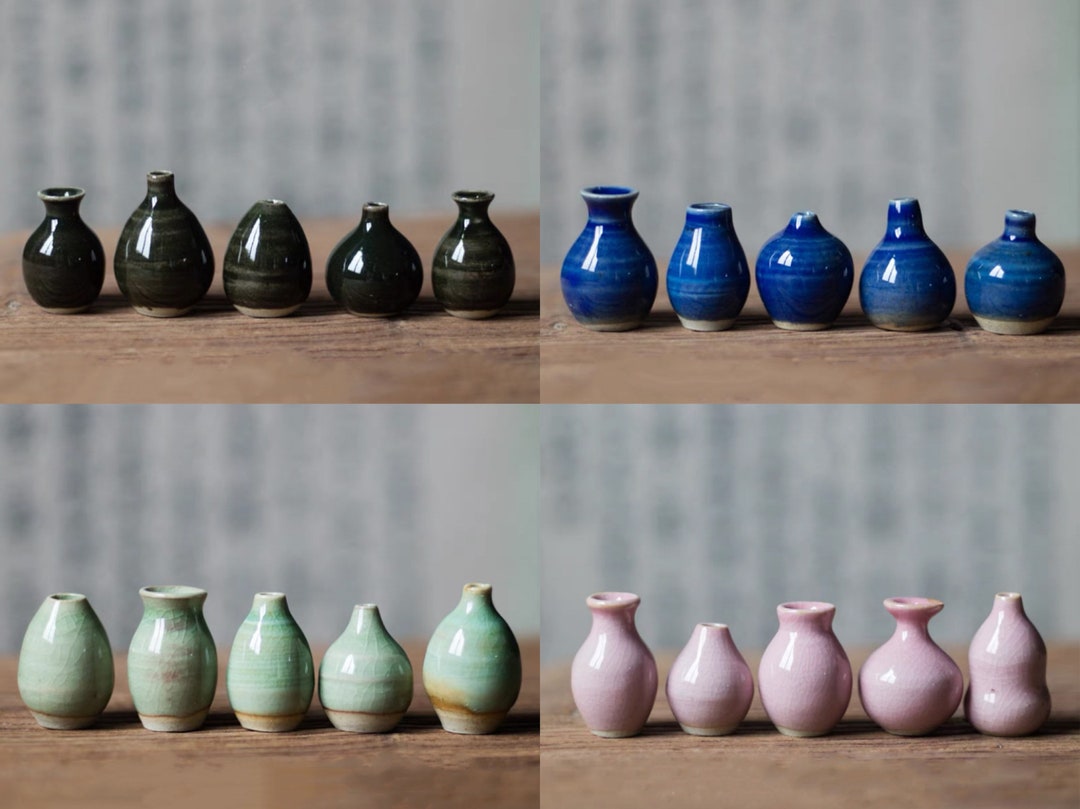Ceramic Miniature Vase, Tiny Vase, Dollhouse Vase, Mini Vase, Dollhouse ...
