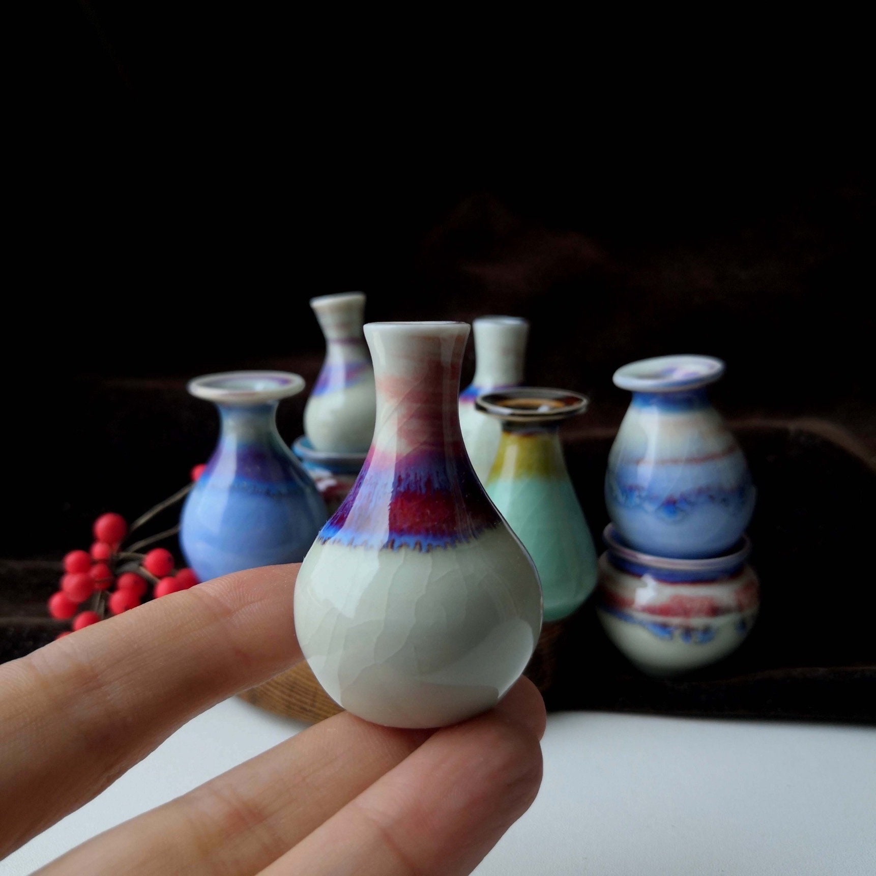 Desktop Art Tiny Vase Decor, 100% Handmade Vase, Miniature Flower Vase ...