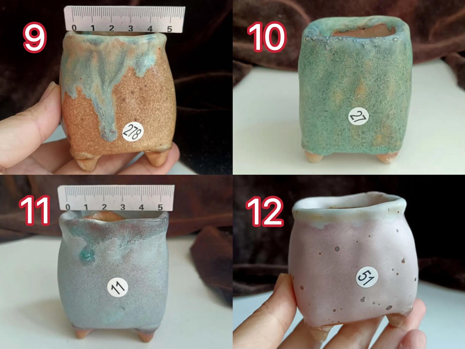Extra Thick Hand Pinched Planter, Mini Succulent Flower Pot, Ceramic ...