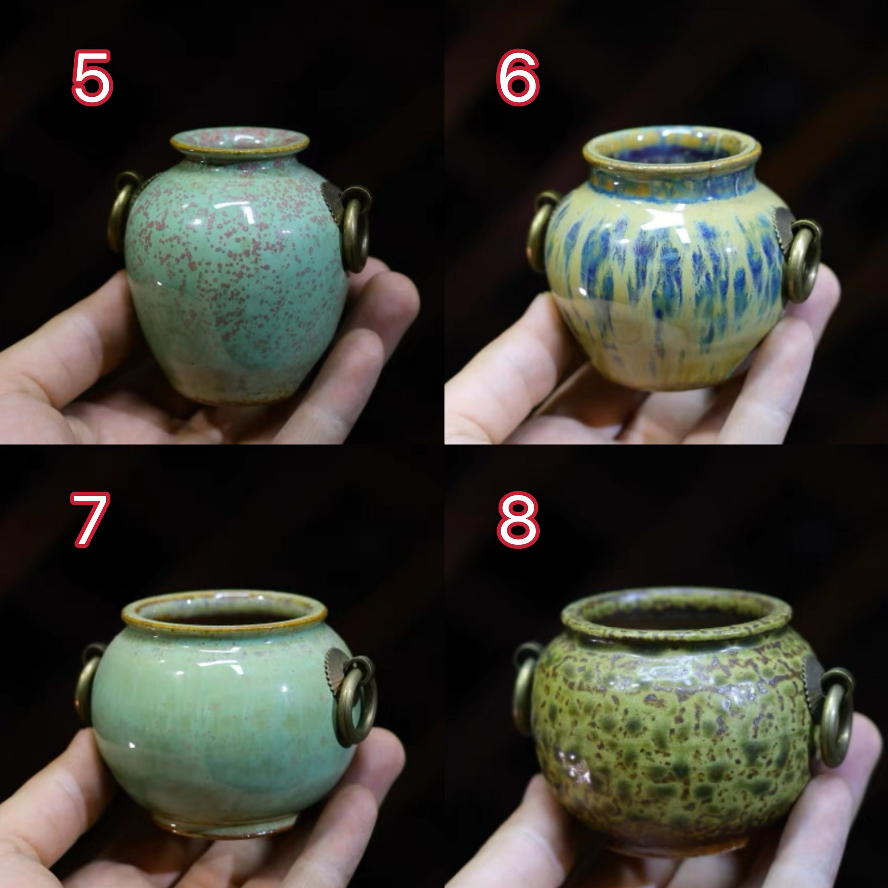 Planter With Copper Ears, Mini Succulent Flower Pot, Ceramic Mini ...