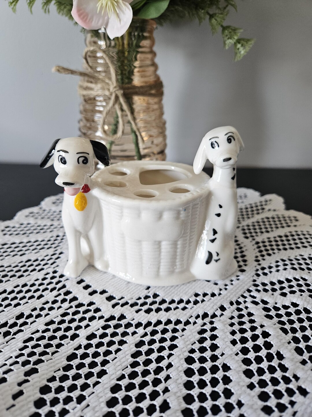 Vintage Walt Disney 101 Dalmatians Ceramic Porcelain Toothbrush and ...