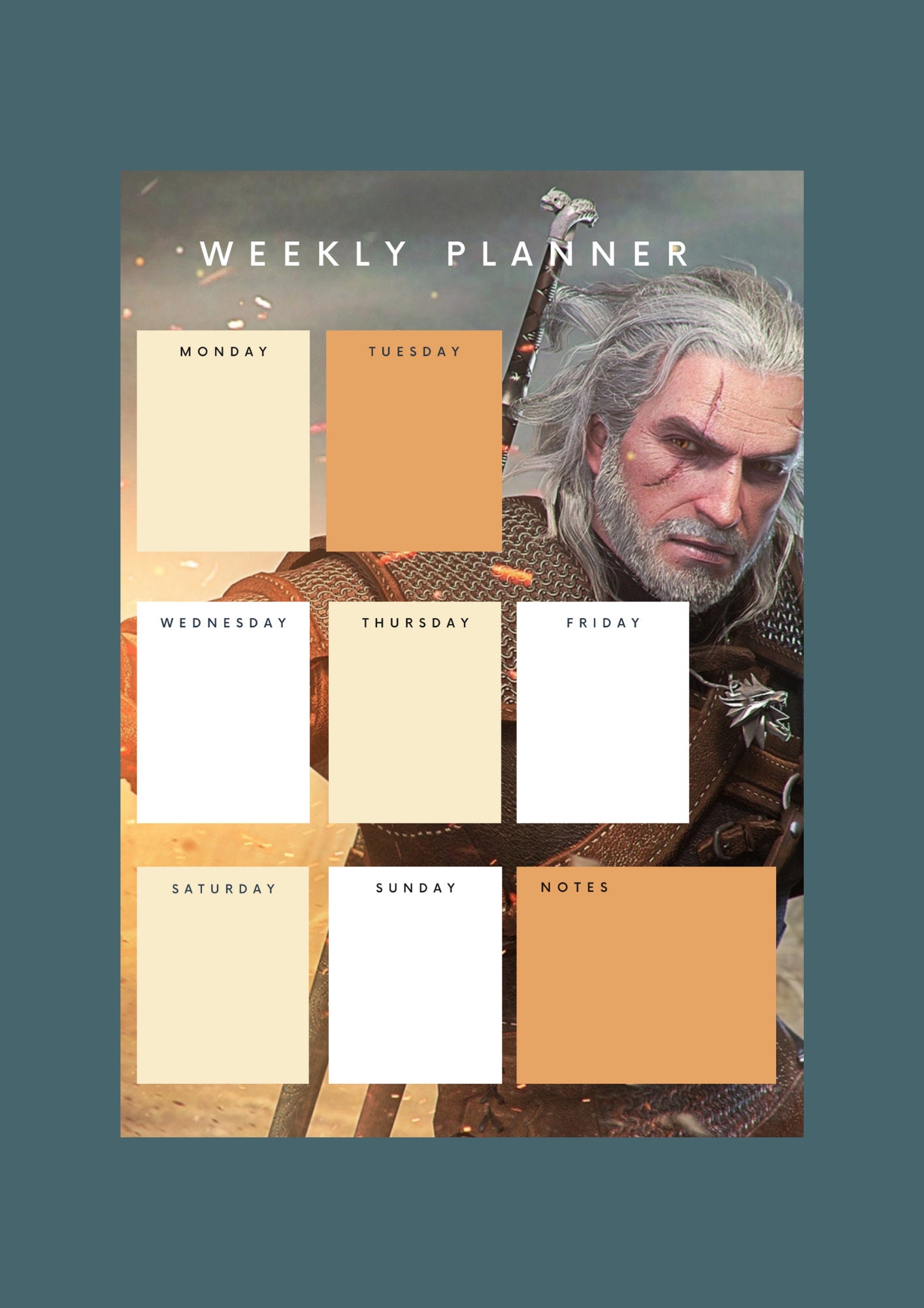 Weekly Planner Witcher - Etsy