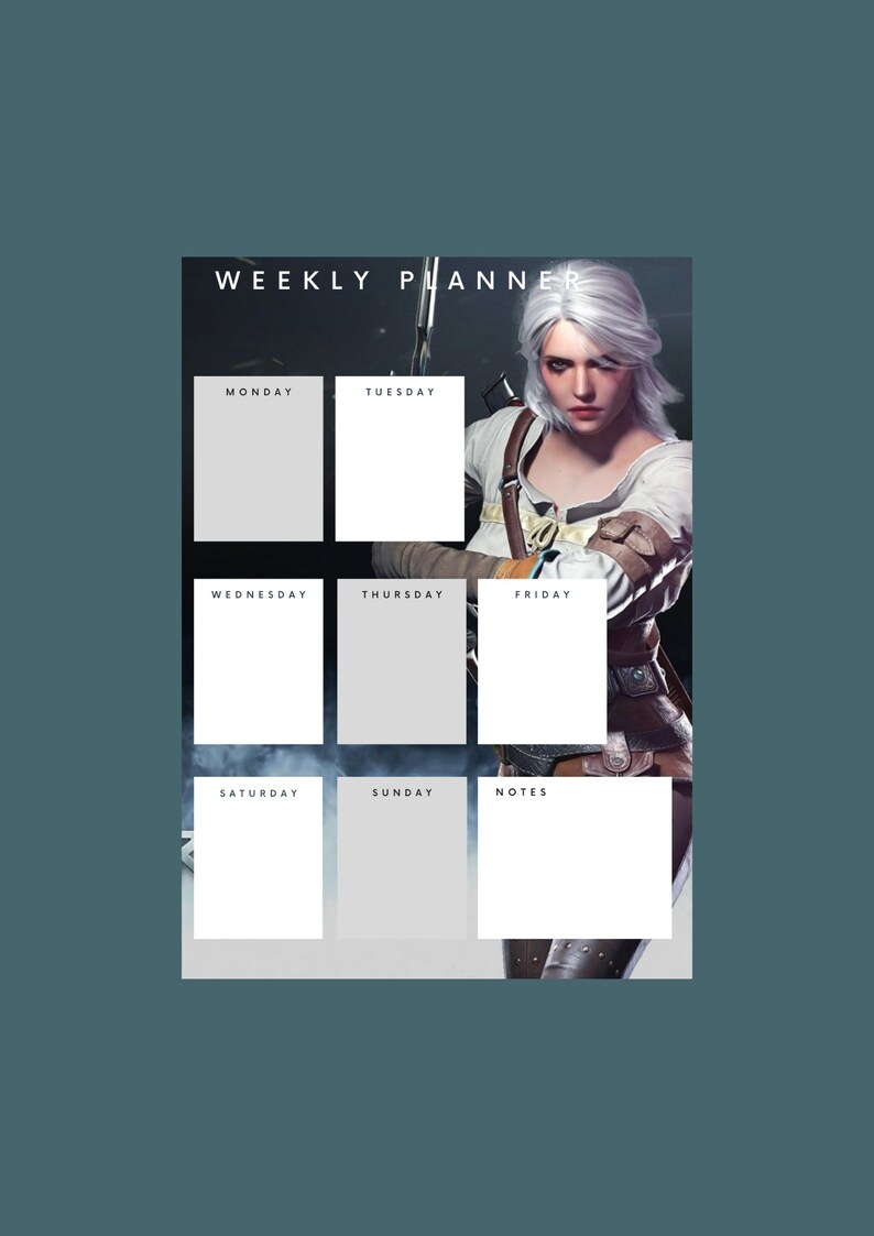 Weekly Planner Witcher - Etsy