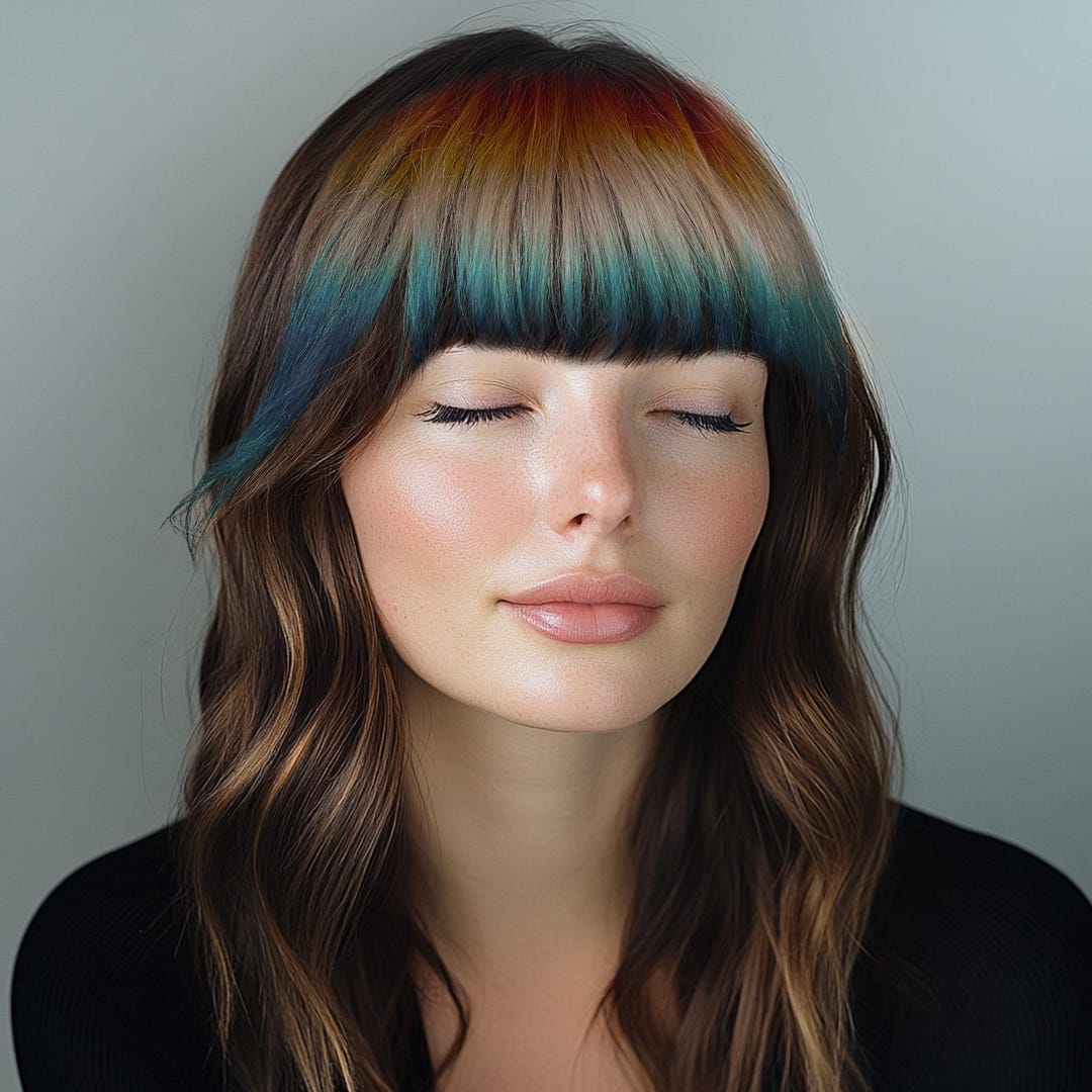 Custom Colored Clip in Bangs - Rainbows, Accents, Highlights - Etsy