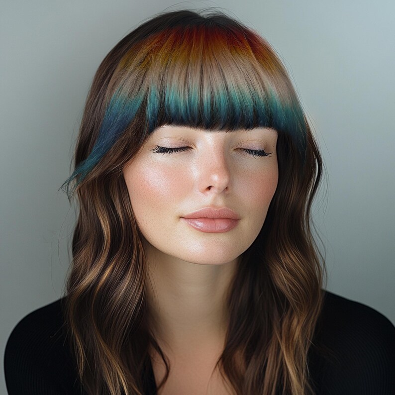 Custom Colored Clip in Bangs - Rainbows, Accents, Highlights - Etsy