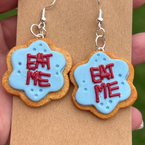 Eat Me Cookie Earrings Alice in Wonderland - Etsy