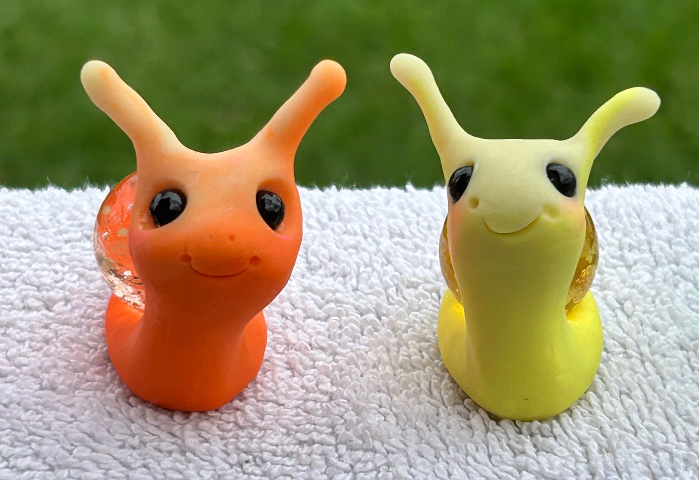 Whimsical Happy Marble Snails With Glow in the Dark Sparkles - Fairy ...