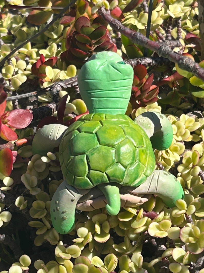 Handmade Polymer Clay Turtle Figurine, Unique Sculpture - Etsy