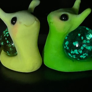 Whimsical Happy Marble Snails With Glow in the Dark Sparkles - Fairy ...