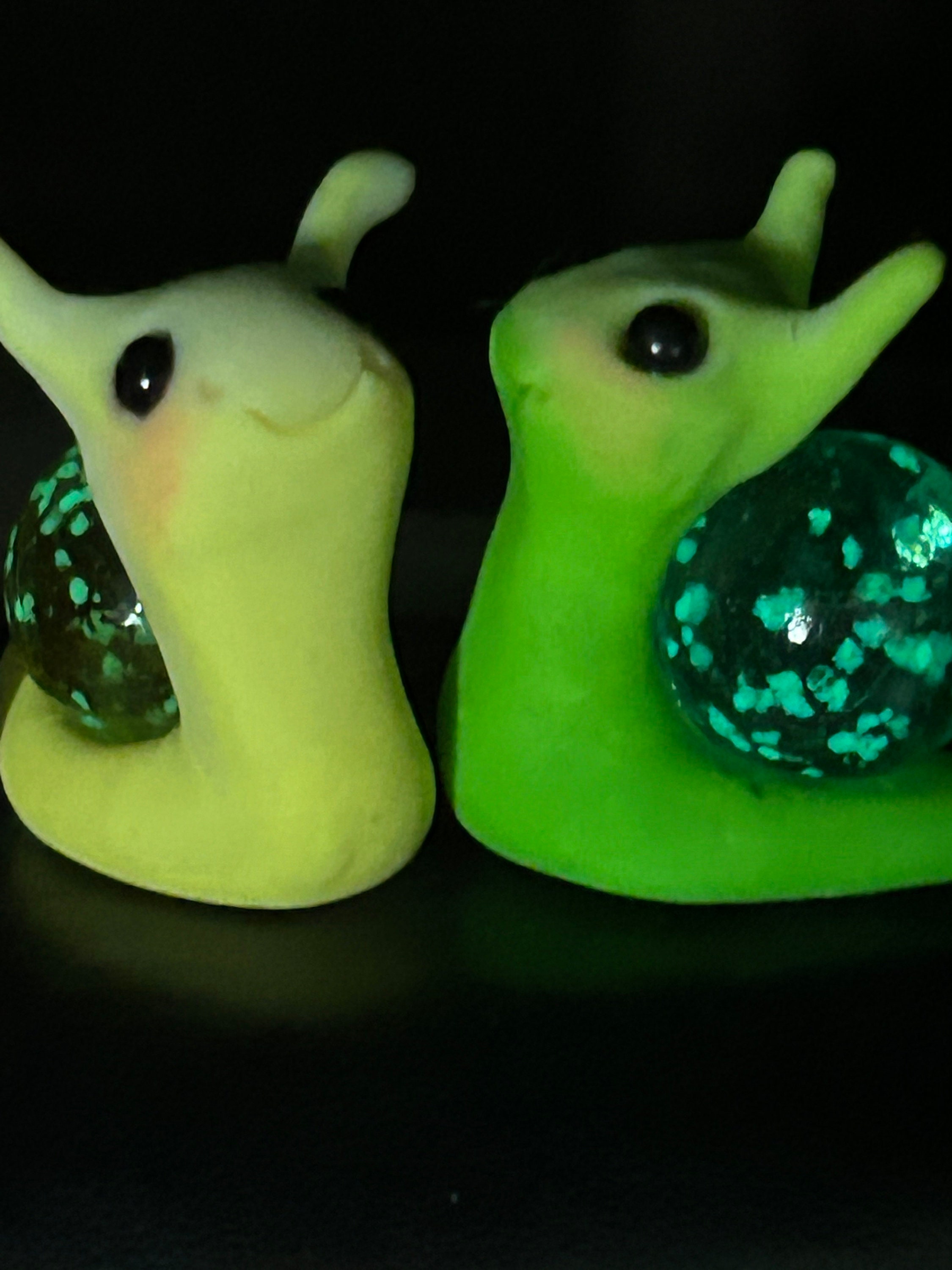 Whimsical Happy Marble Snails With Glow in the Dark Sparkles - Fairy ...