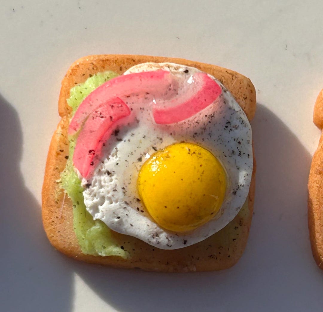 Avocado and Egg Toast Miniature 1:12 Scale Food Breakfast Snack Doll ...