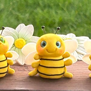 Handmade Polymer Clay Bumble Bee Figurine - Cute Standing Decor - Etsy
