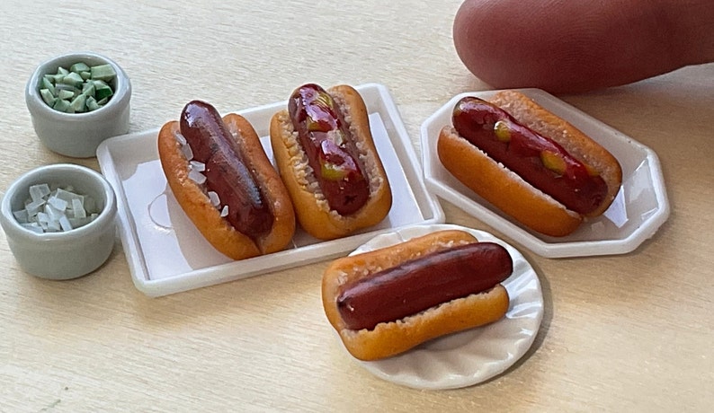 Miniature Hotdog Made to Order. 12th Scale Realistic Bbq’d Hotdogs With ...
