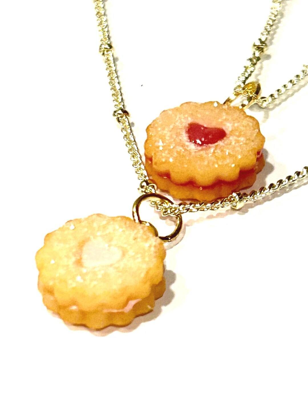 Heart Jam Cookie Necklace, Adorable Biscuit Charm - Etsy