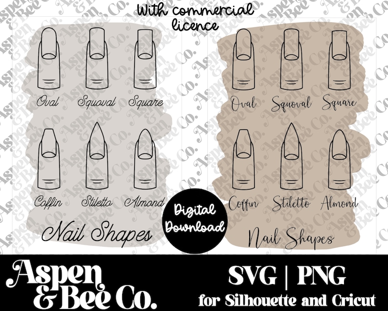 Nail Shapes Chart SVG Bundle: Salon Sign, 2 Fonts (digital Download) - Etsy