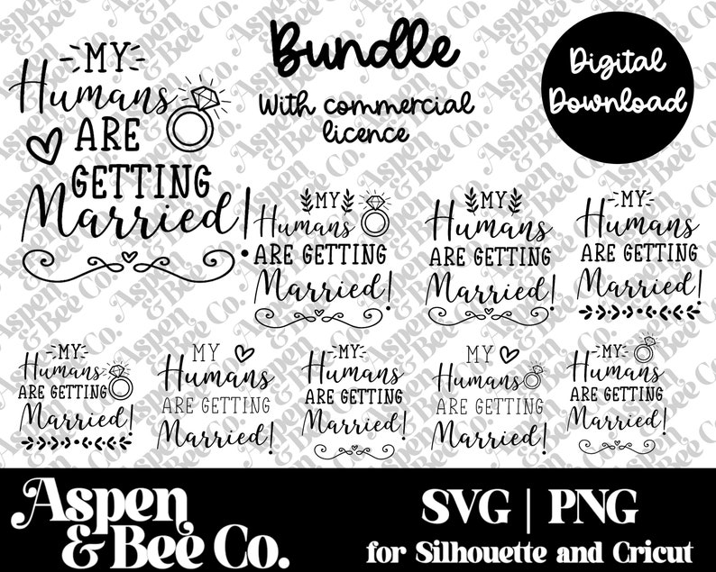 My Humans Are Getting Married SVG Bundle: Dog Bandana Cut Files ...